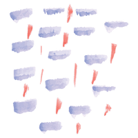 Watercolor Abstract Shapes in Blue and Red on Transparent Background ...