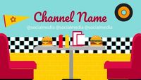 Colorful Retro Diner Scene with Burgers and Red Booths - Download Free ...