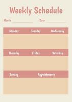 Blank Weekly Schedule in Soft Pastel Colors for Organizing Tasks ...