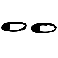 Transparent Vector Illustration of Black Eyes with Rightward Gaze ...