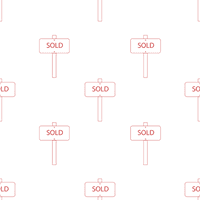 Red Sold Signs Pattern on Transparent Background - Download Free PNG ...