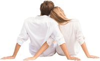 Back View of Loving Couple Embracing on Transparent Background ...