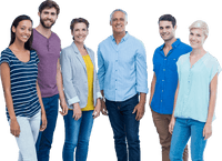 Happy Diverse Colleagues Standing Together Transparent Background ...