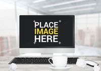 Computer Screen Template for Custom Visuals in Office Environment ...