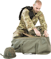 Transparent Soldier Packing Military Gear into Bag - Download Free PNG ...