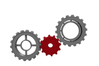 Red and Grey Gears on Transparent Background Workflow Concept ...