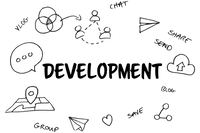Digital Symbols Illustration Representing Development on Transparent ...