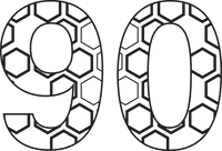 Black Geometric Number 90 on Transparent Background for Celebrations ...