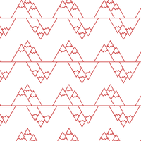 Red Mountain Pattern on Transparent Background with Geometric Design ...