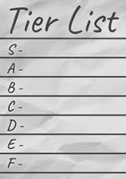 Blank Tier List on White Crumpled Paper Background - Download Free ...