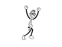 Happy Stick Figure Character Celebrating on Transparent Background ...