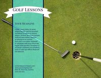 Golf Lessons Advertisement Highlighting Precision with Ball and Club ...