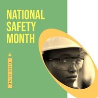 National Safety Month Poster Featuring Worker in Hard Hat - Download ...