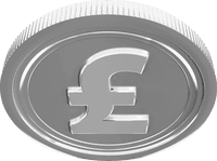 Silver British Pound Coin on Transparent Background for Financial ...