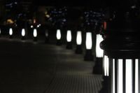 Lit Pathway with Modern Street Lamps at Night - Download Free Image ...