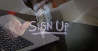 Digital Sign-Up Concept: Businessman Using Virtual Interface - Download ...