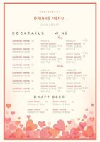 Valentine's Day menu template with romantic heart design. from Pikwizard