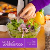 Highlighting Food Waste Awareness Issue with Fresh Salad Preparation ...