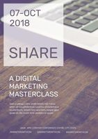 Digital Marketing Masterclass Promotion Poster with Laptop Background ...