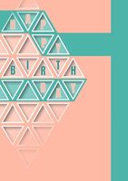 Geometric Happy Birthday Card with Pastel Colors - Download Free ...