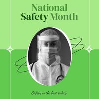 National Safety Month Poster with Female Doctor Wearing PPE Gear from ...