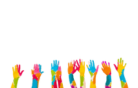 Colorful Hands Graphic on Transparent Background for Creativity and Art ...