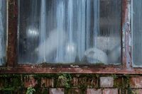 Old Window with Fogged Glass and Mossy Frame from Pikwizard