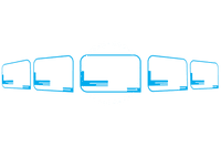 Blue Rectangles in Row on Transparent Background Vector Design ...