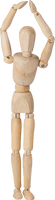 Wooden Art Mannequin with Transparent Background Arms Raised Overhead ...