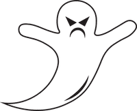 Angry Ghost Transparent PNG Illustration with Black Outline - Download ...