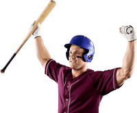 Transparent Celebrating Baseball Player Wearing Uniform and Helmet ...
