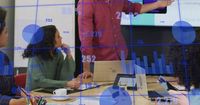 Team Collaboration with Analytics Overlay in Modern Office - Download ...