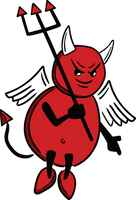 Illustration of Red Devil Holding Trident on Transparent Background ...