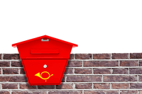 Transparent Effect Red Post Box on Classic Brick Wall - Download Free ...