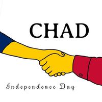 Chad Independence Day Celebration with Handshake Graphic from Pikwizard