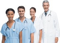 Confident Multicultural Medical Team in Transparent Background ...