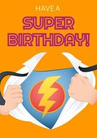 Superhero Birthday Card Greeting with Lightning Insignia - Download ...
