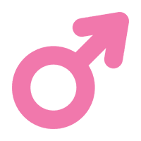 Pink Female Icon on Transparent Background, Gender Symbol Vector ...