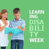Learning Disability Week Promotion with Young Boy and Girl Reading a ...