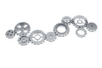 Digital Gray Cogs on Transparent Background, Vector Illustration ...