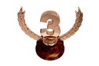 Bronze Third Place Trophy with Laurel Leaves on Transparent Background ...