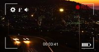 Urban Night Traffic in Motion Captured on Camera Screen UI - Download ...