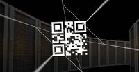 QR Code Overlapping Server Racks Illustrating Data Transfer - Download ...