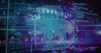 Digital Padlock and Cybersecurity Concepts Interlock in Futuristic ...