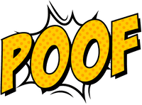 Retro Pop Art POOF Text in Transparent Bubble Design - Download Free ...